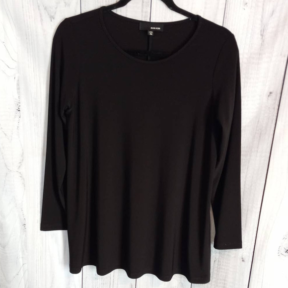 Sun Kim | Tops | Sun Kim Black Stretch Jersey Long Sleeve Tunic Top ...